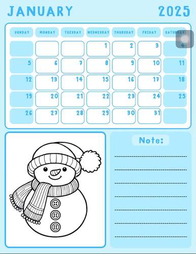 New Year 2025 Activity Calendar: Fostering Creativity for Parents and ...