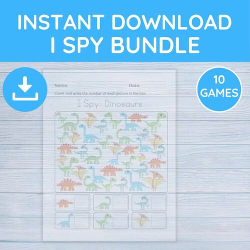 NO PREP I Spy Activity Pack for Kids Printable Seek and Find Worksheets PDF