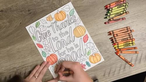 Give Thanks Bible Verse Coloring Page, Psalm 106:1, Thanksgiving Gratitude