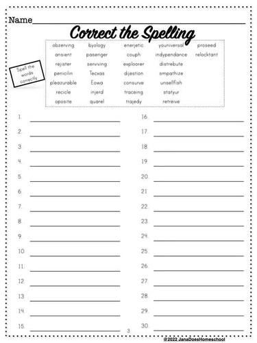 Abeka Spelling Vocabulary & Poetry 4 - Spelling List 20 - Practice ...