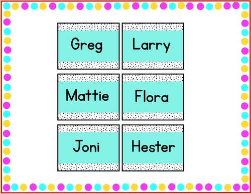 Printable Winter Nametags, Boho Spotty Student Name Labels, Editable
