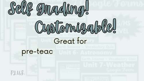 Earth Science Google Form Vocabulary Quiz BUNDLE for Middle or High School