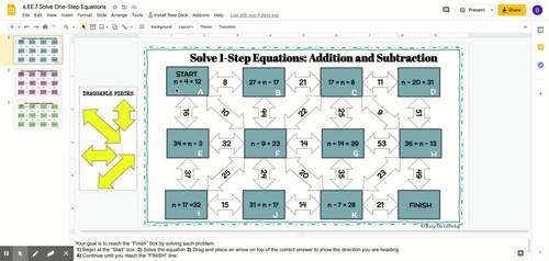 Solving One Step Equations Mazes by Keep On Growing | TPT