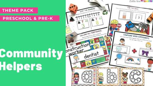 Community Helpers Literacy & Math Centers for Preschool, Pre-K ...