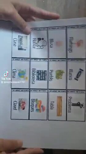 Silabas trabadas Clip Card Game 2nd grade Bl, Fl, Cl, Pl Spanish Blends