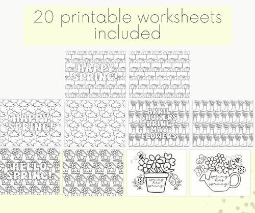 Spring Coloring Pages | Printable Spring Activity by Teach with Mackenzie