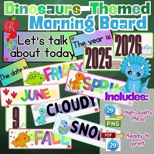 Morning Board Calendar | Back to school | DinosaursTheme| Days ...