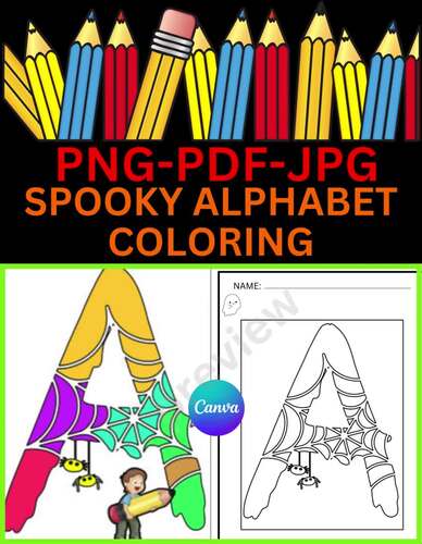 Spooky Halloween Alphabet Coloring Pages | A-Z Printable & Editable in ...