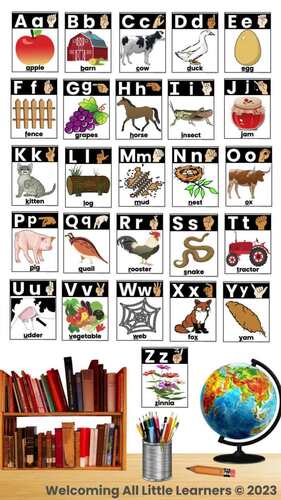 ASL Farm Theme Alphabet: Colorful Wall Decor by Welcoming All Little ...