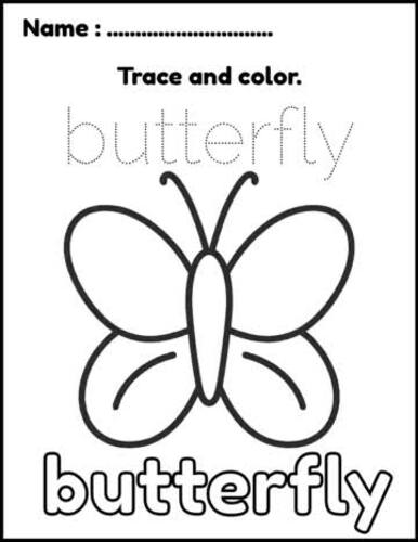 Butterfly Trace and Color | Spring Fine Motor Preschool Worksheet ...