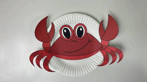 Crab Paper Plate Craft and Speech Therapy Lesson Plans with Visual Support