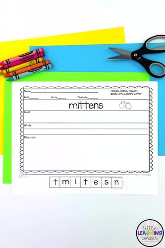 Making Words JANUARY Winter writing center and Vocabulary Cards | TPT