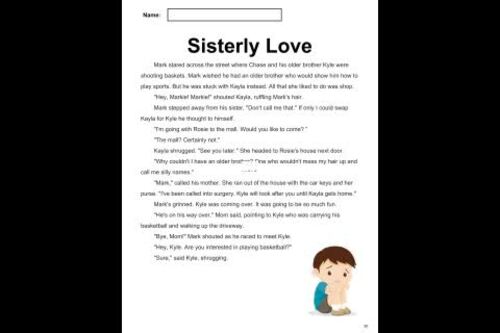 Family Reading Comprehension Word File 5: Sisterly Love (Grade 4-5)