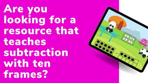 Subtracting with Tens Frames Boom Cards by Fiddleheads | TPT