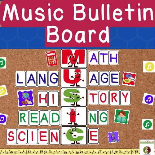 Music Bulletin Board Set for Classroom or Studio Decorations - Easy To Use!