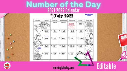 Number of the Day CALENDAR Practice daily math skills (GROWING BUNDLE ...