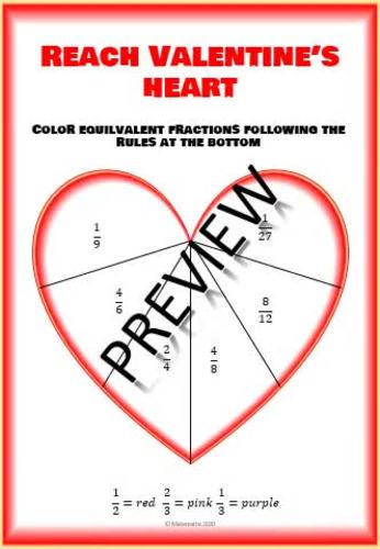 Valentine's Day Fractions Activity by Matemaths | TPT
