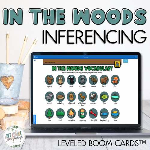 Woodland Creature / Camping Vocabulary Inferencing Boom Cards™ | TPT