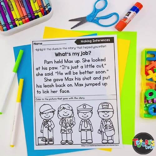 Making Inferences Reading Comprehension Passages & Printables by Brenda ...