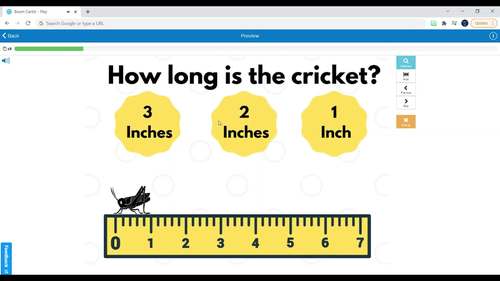 Measuring Length to the Nearest Inch Boom Cards by Little Hands on Learning