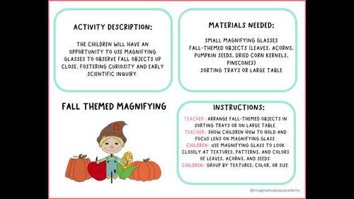 Preschool Science Centers: Fall Harvest | TPT