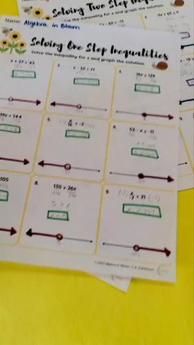 It's Spring // Solving Algebraic Inequalities // 3 Tiered Worksheets