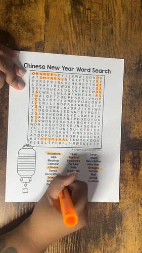 Chinese New Year Word Search Coloring Page by LearnWithMsP | TPT