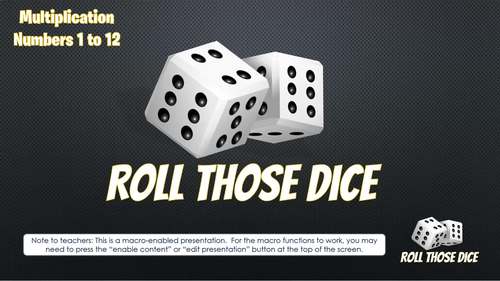 Multiplication Numbers 1 to 12 - Dice Roller by Handy Teaching Tools