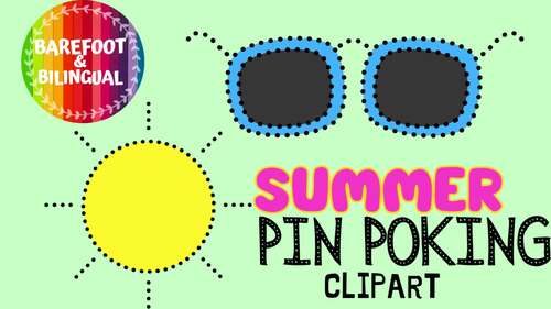 Summer Pin Poking Clipart | Summer Clipart for Fine Motor Activities