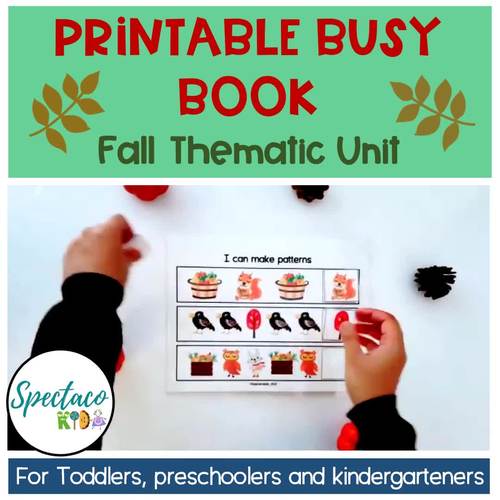 Printable Busy Book for Toddlers Pre-K K Fall theme Learning binder