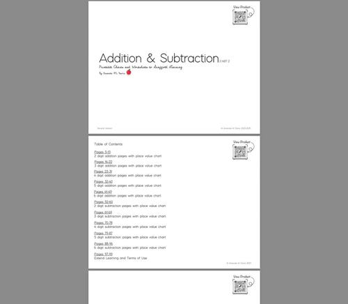 Addition & Subtraction Charts – Place Value Scaffolding for Math Support