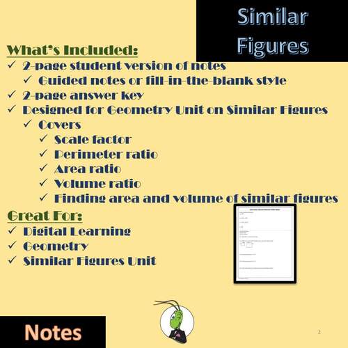 Area and Volume of Similar Figures Guided Notes for Similar Figures Unit