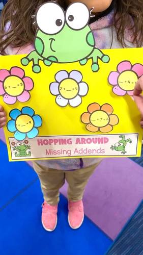 Missing Addends Flower Spring Frog Math Craft by Learning for the Littles