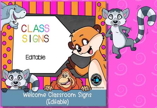 Classroom Signs -ANIMAL THEMED by Oceanview Resources | TpT