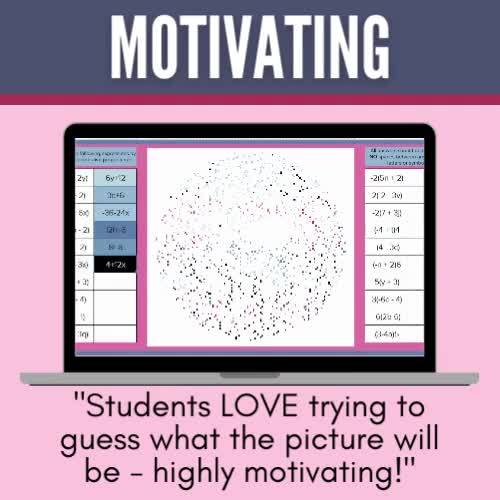 Distributive Property - NO PREP Digital Pixel Art Self-Correcting Worksheet