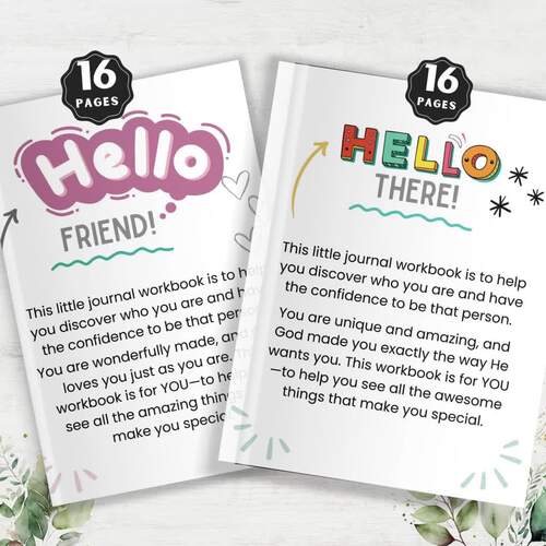 Self-Esteem Workbook Bundle for Boys and Girls, Christian Activity For ...