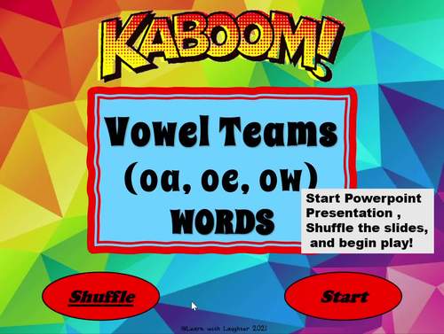 KABOOM - 'oa, oe, ow' Vowel Teams (3 different DIGITAL/PRINT phonics games)