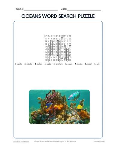 Ocean Marine Biome Unit Study by Minkybubs Montessori | TPT