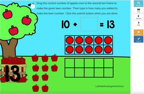 Fall Teen Numbers BOOM Cards by La Petite Kindergarten | TpT