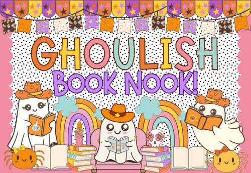 Cute Halloween Cowboy Ghosts Reading Bulletin Board Decor, reading decor