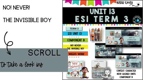 NO!NEVER! INVISIBLE BOY Unit 13, unit ES1 Term 3, NSW DET Component B