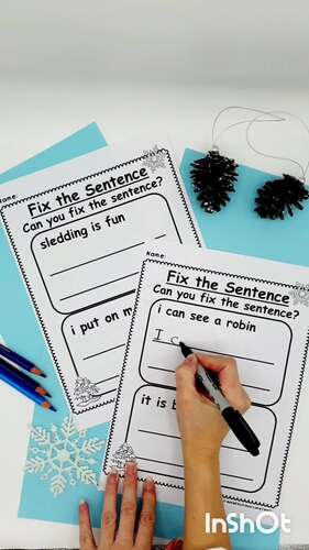 Winter Sentence Building Reading Comprehension Beginning Sounds Bundle