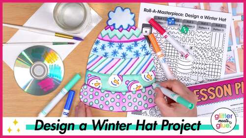 January Art Project, Roll a Dice Game, Winter Snow Hat Template ...