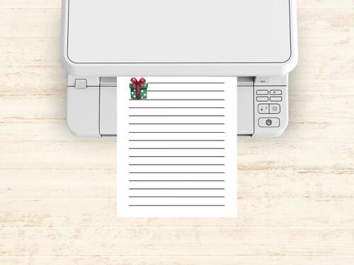 Digital Christmas stationery set. Downloadable decorative holiday lined ...