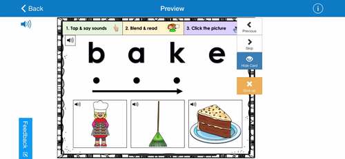 Silent E Tap and Read Fluency BOOM CARDS by Step by Step Literacy
