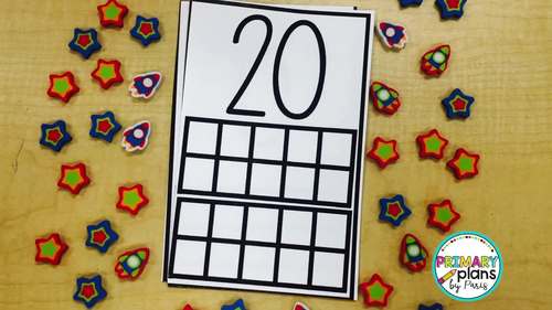 Numbers 0 to 20 Ten Frame Task Boxes by Primary Plans by Paris | TpT