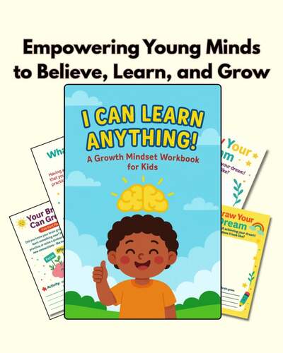 Growth Mindset for Kids | I Can Learn Anything Workbook | Printable