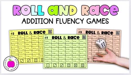 Roll and Race Math Dice Games | Addition Fact Fluency by KJ Inspired ...