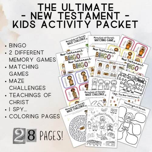 New Testament Activities | Kids Bible Games | Jesus BINGO | Reading ...