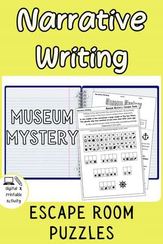 Museum Mystery Narrative Writing Finish the Story & Escape Room Puzzles ...